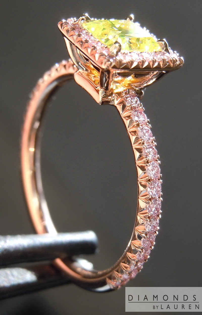 .78ct Green Radiant Diamond Ring