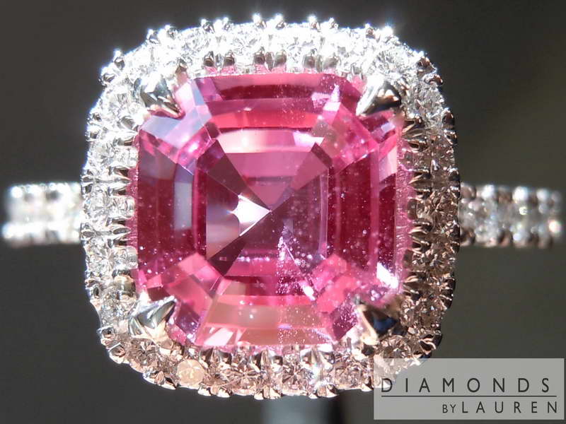 1.79ct Pink Asscher Sapphire Ring