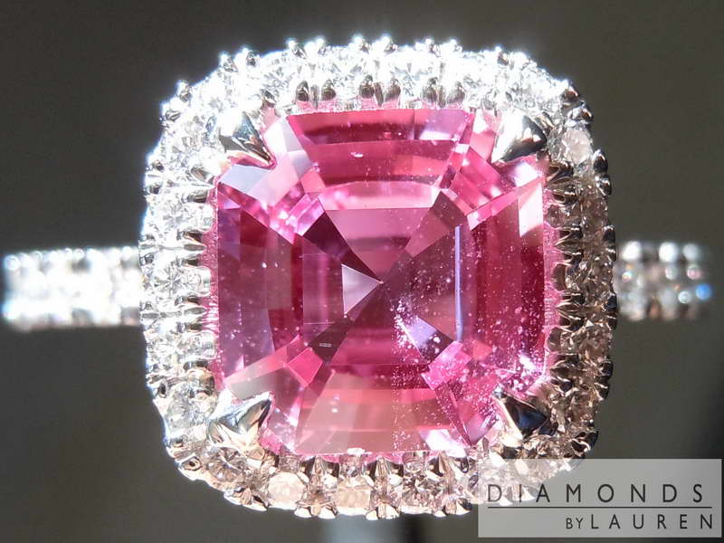 1.79ct Pink Asscher Sapphire Ring