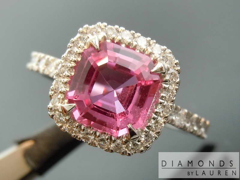 1.79ct Pink Asscher Sapphire Ring