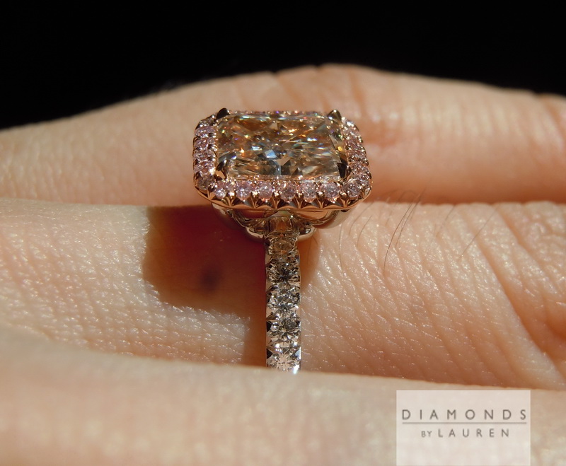 1.53ct Pink Radiant Diamond Ring