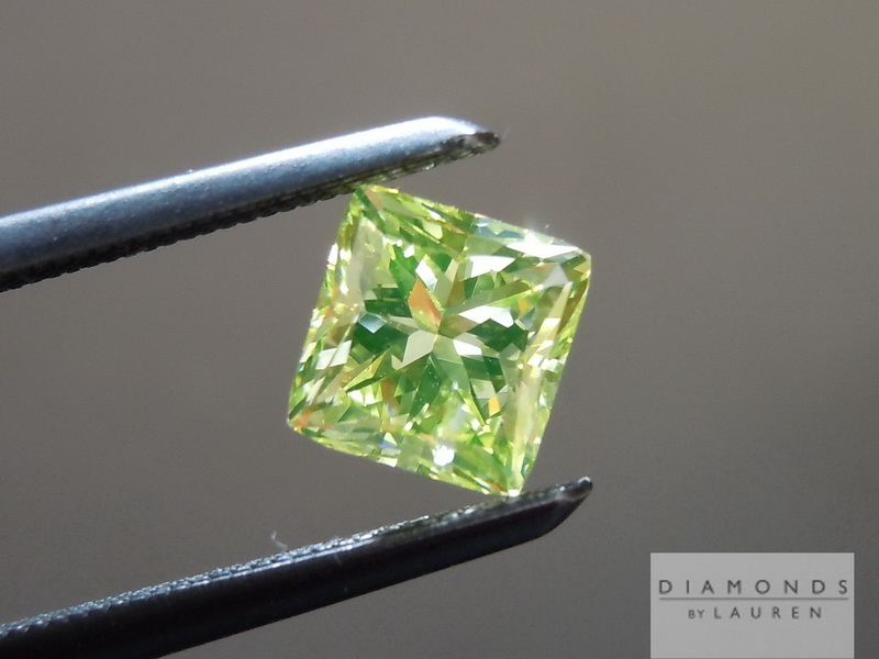 .78ct Green Radiant Diamond Ring