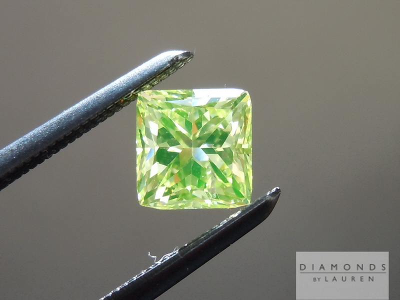 .78ct Green Radiant Diamond Ring