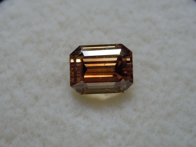 0.77ct Brown SI2 Emerald Diamond Ring