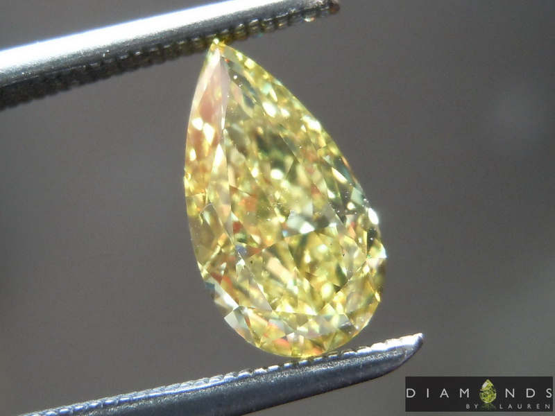 1.03ct Yellow Pear Diamond