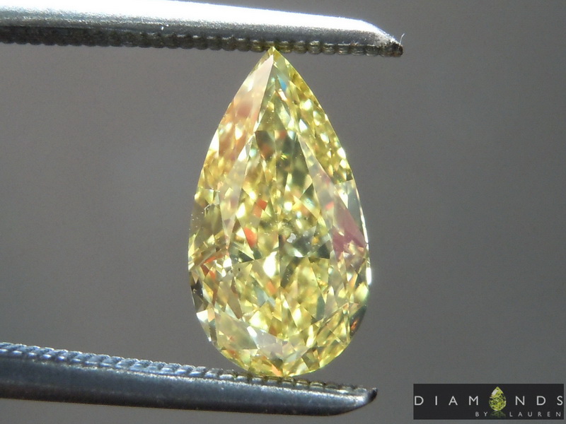 1.03ct Yellow Pear Diamond