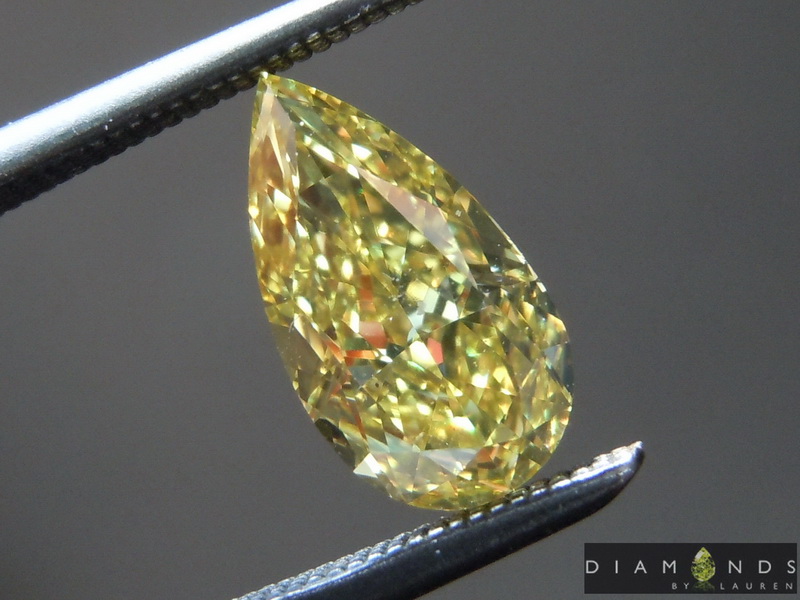 1.03ct Yellow Pear Diamond