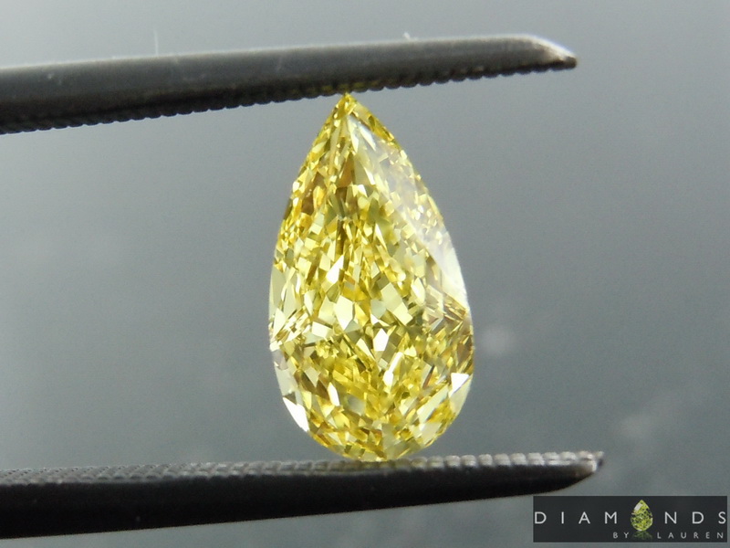 1.03ct Yellow Pear Diamond