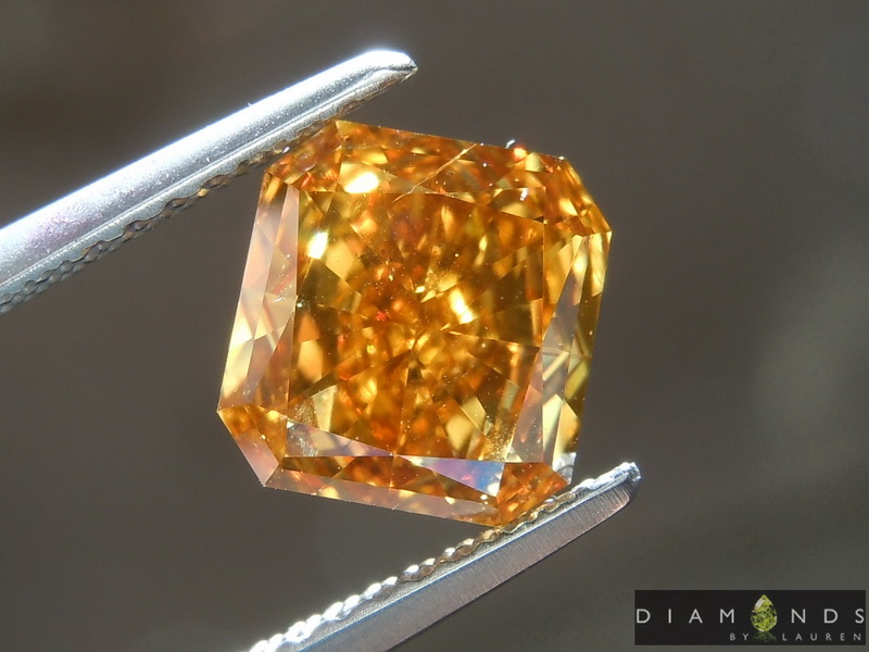 1.71ct Orange SI1 Radiant Diamond