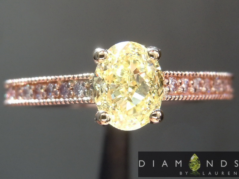 0.85ct Yellow SI1 Oval Shape Diamond Ring