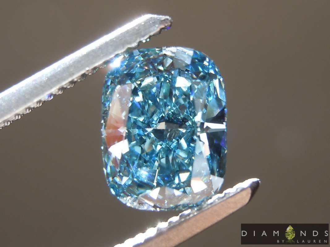1.27ct Blue VS2 Cushion Lab Grown Diamond