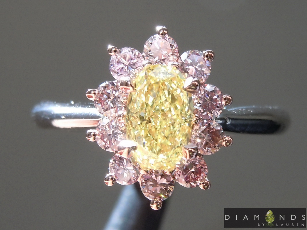 0.61ct Yellow Oval Diamond Ring