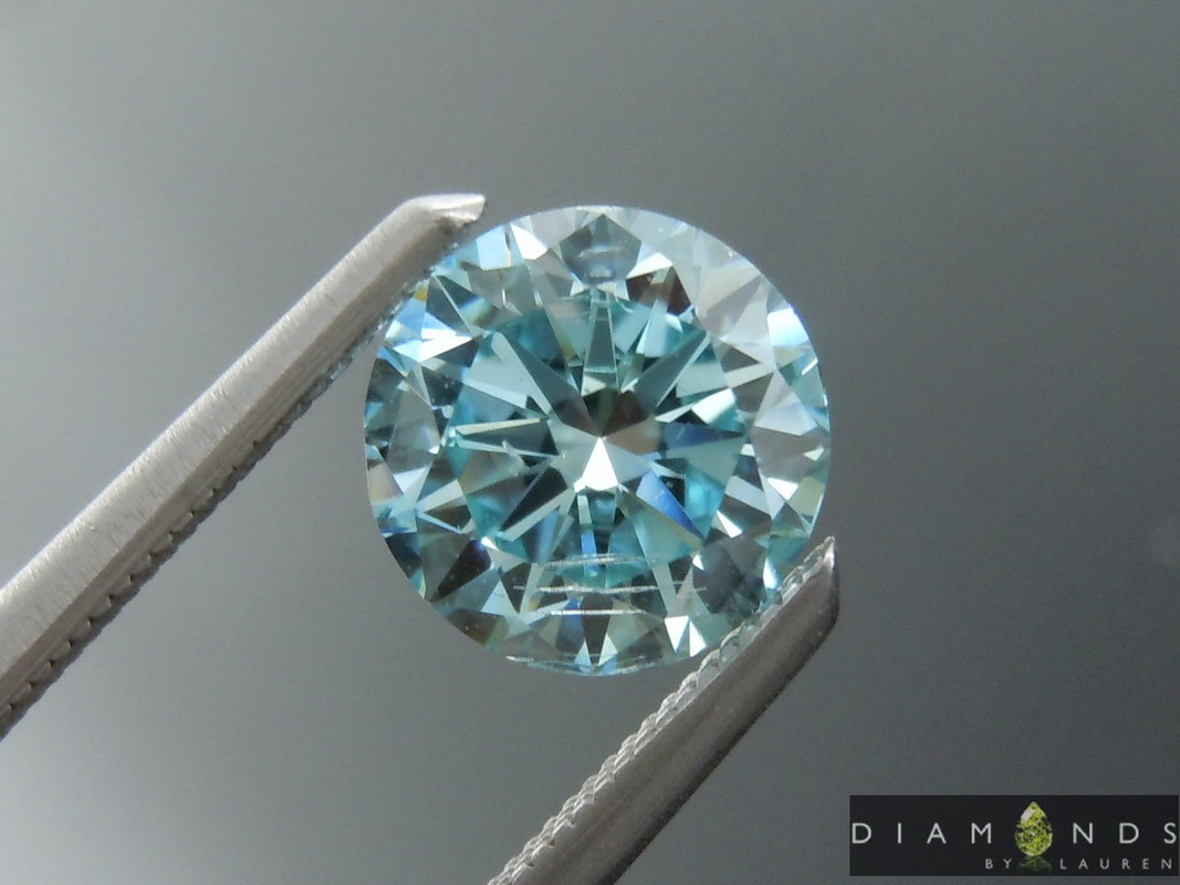 2.00ctw Blue SI2 Round Lab Grown Diamond Earrings