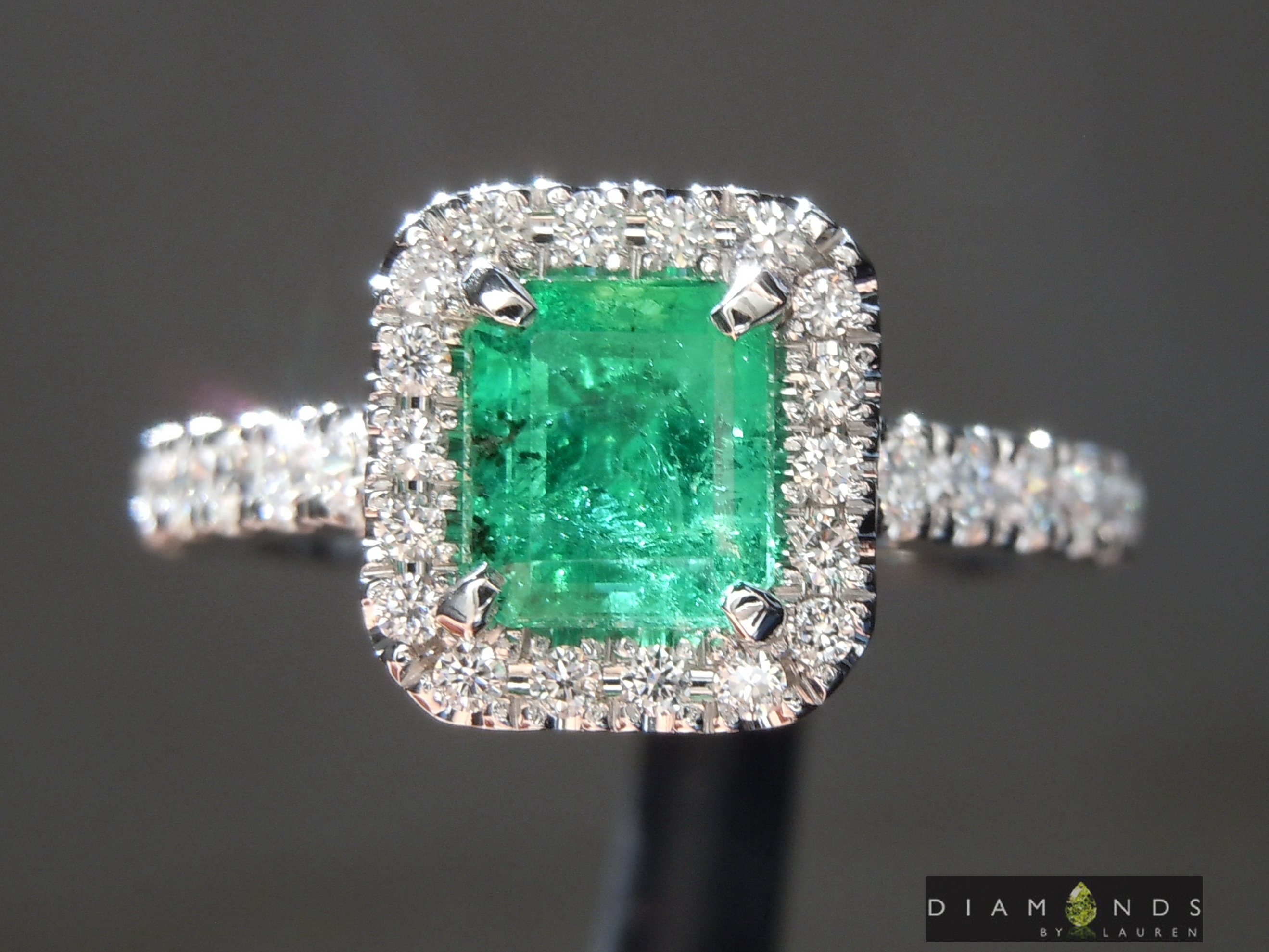 0.88ct Asscher Emerald Ring
