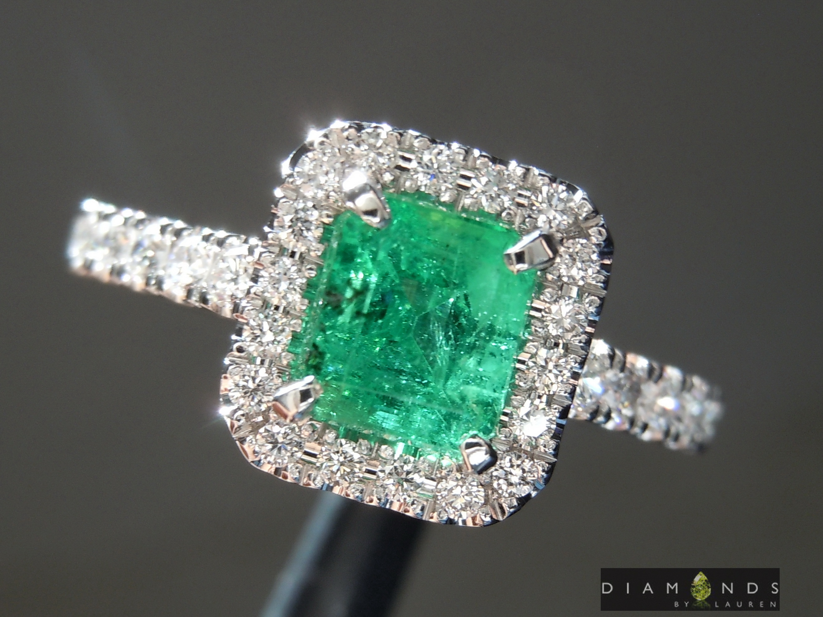 0.88ct Asscher Emerald Ring