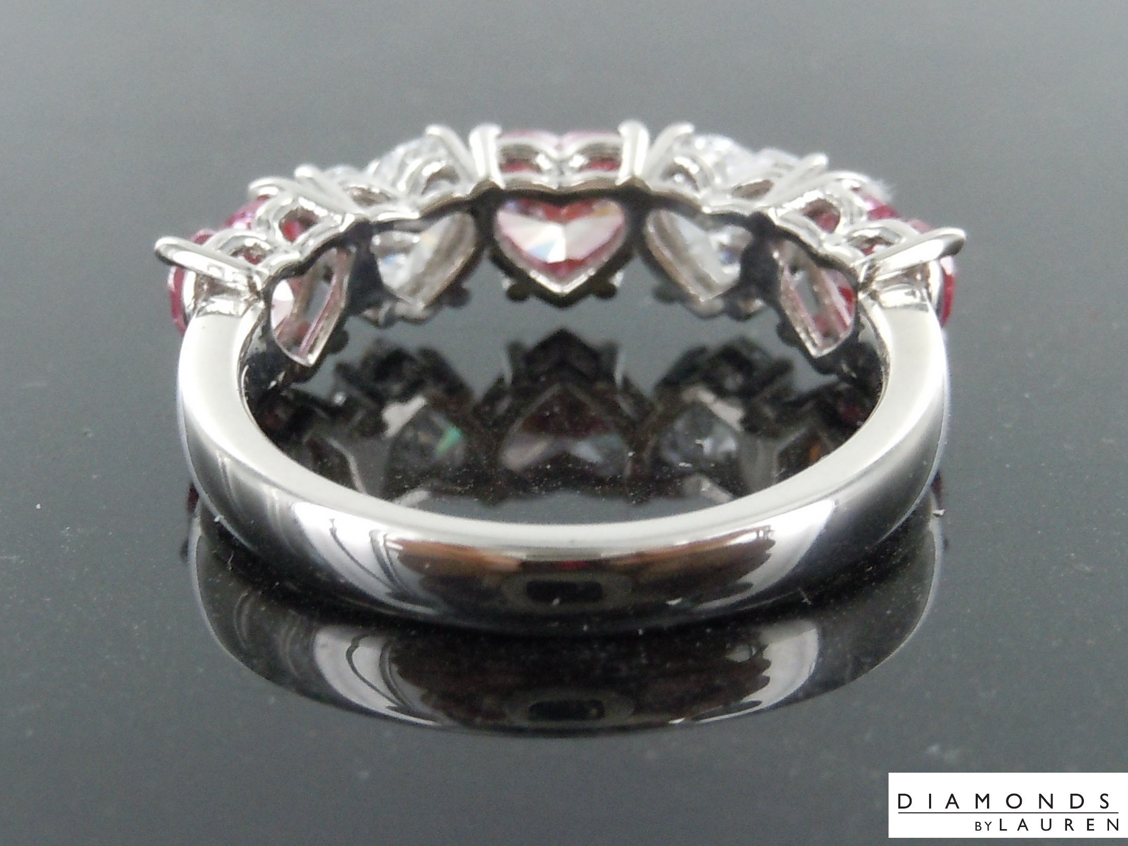 2.59ctw Pink & Colorless Heart Lab Grown Diamond Ring